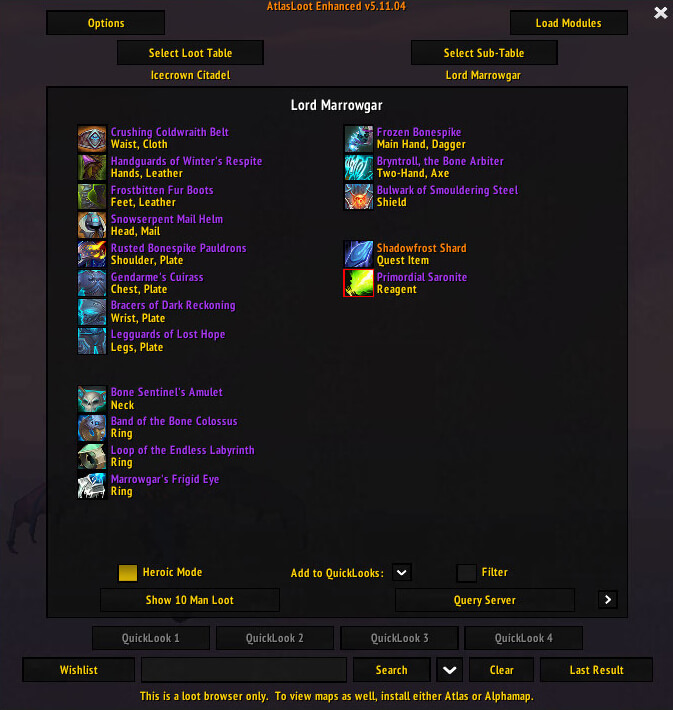 AtlasLoot – In-Game Loot Browser & Drop Tables | WoW WotLK 3.3.5a ...
