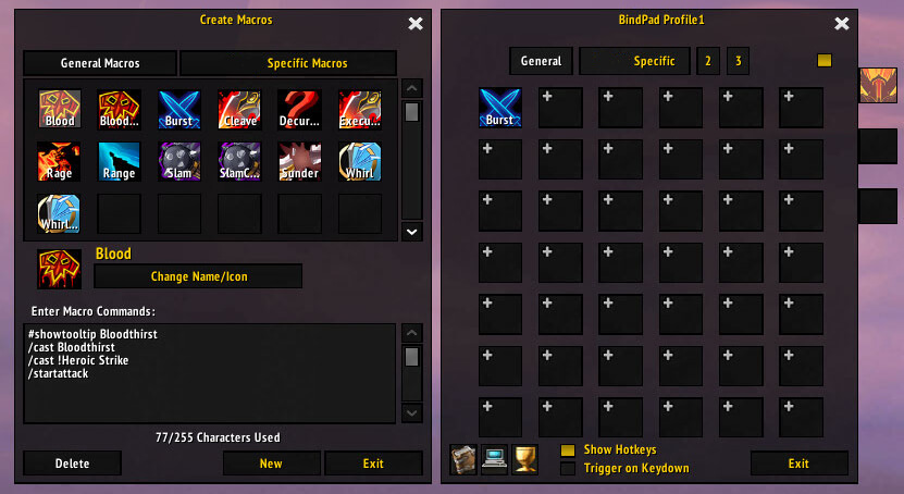 BindPad – Direct Keybinding for Spells, Items & Macros | WoW WotLK 3.3 ...